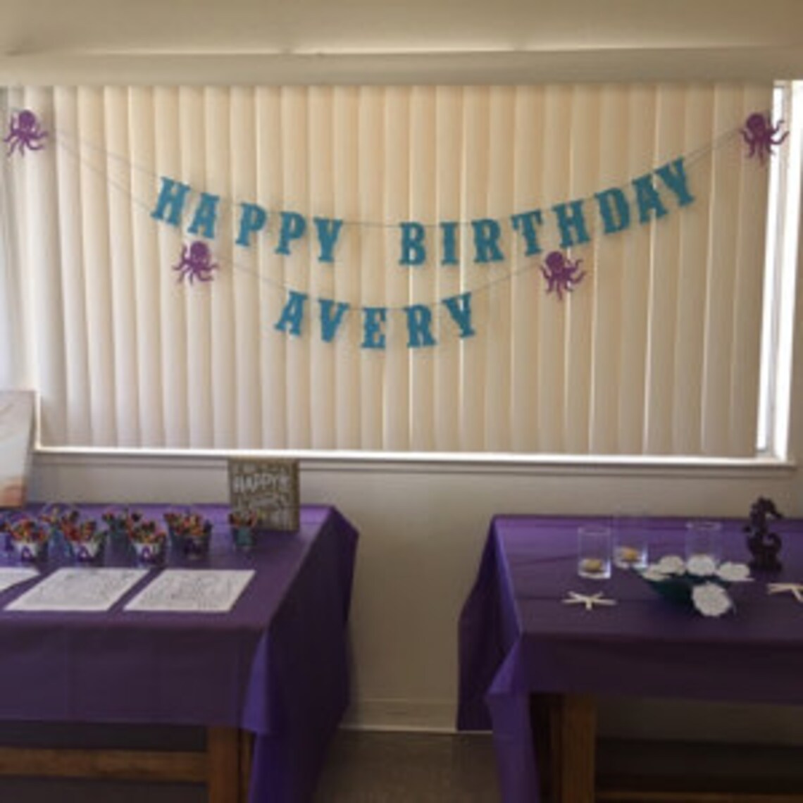 Octopus, Happy Birthday Banner, With First Name, Under the Sea Party ...