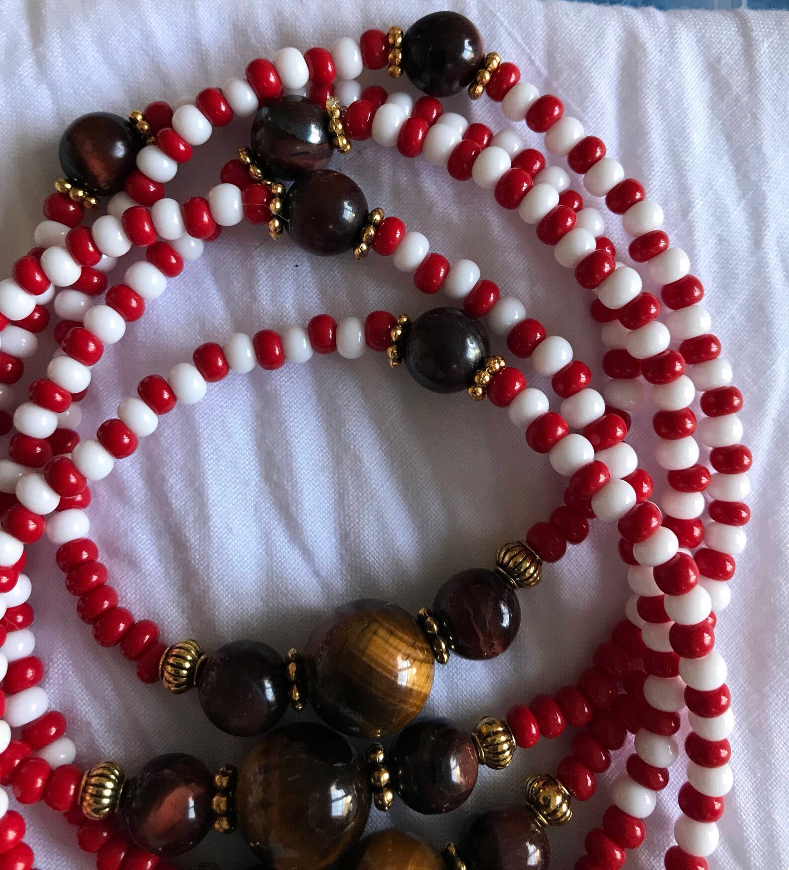 Chango Eleke Shango With Large Tigers Eye Gemstone Beads - Etsy