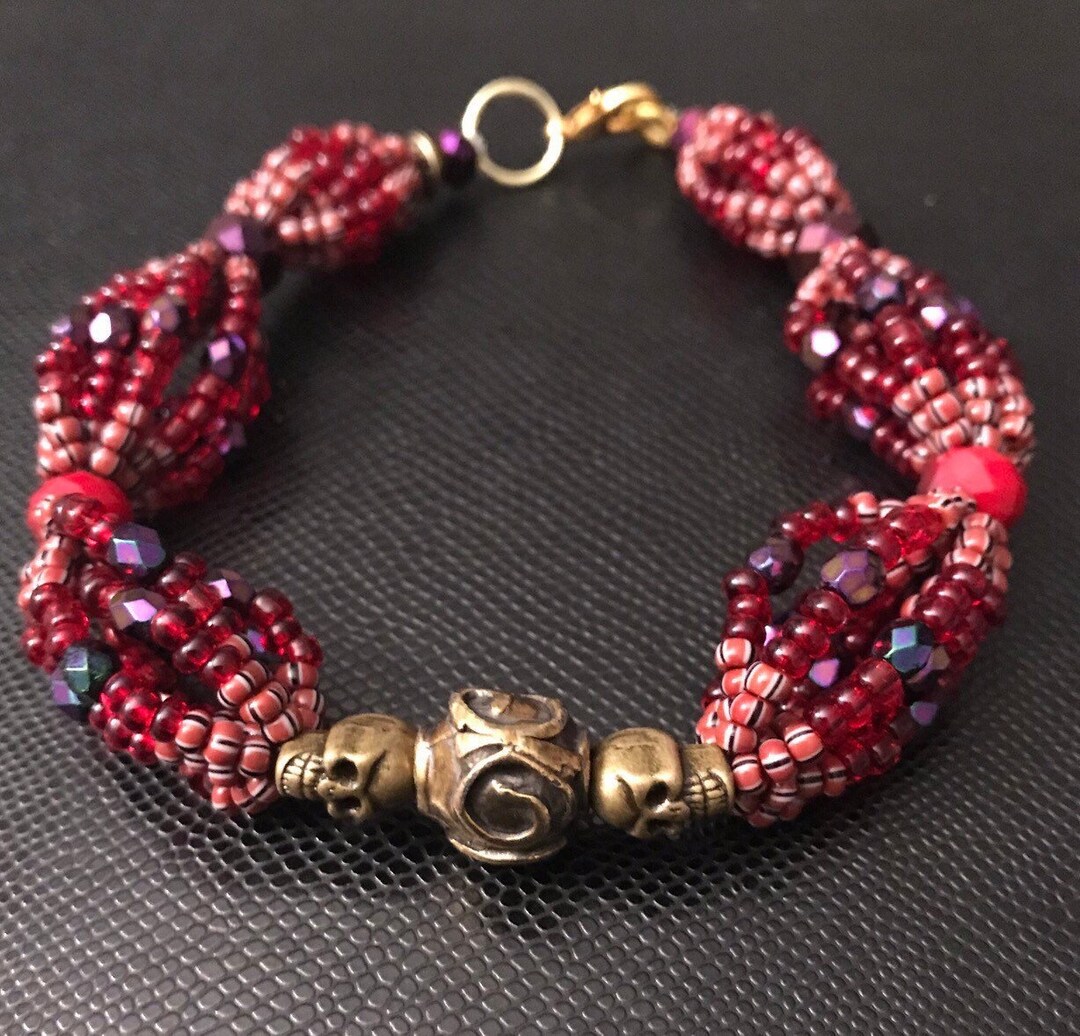 Oya Yansan Ilde With Brass Accent Beads Yanzan Ilde Oya Ilde Con Laton ...