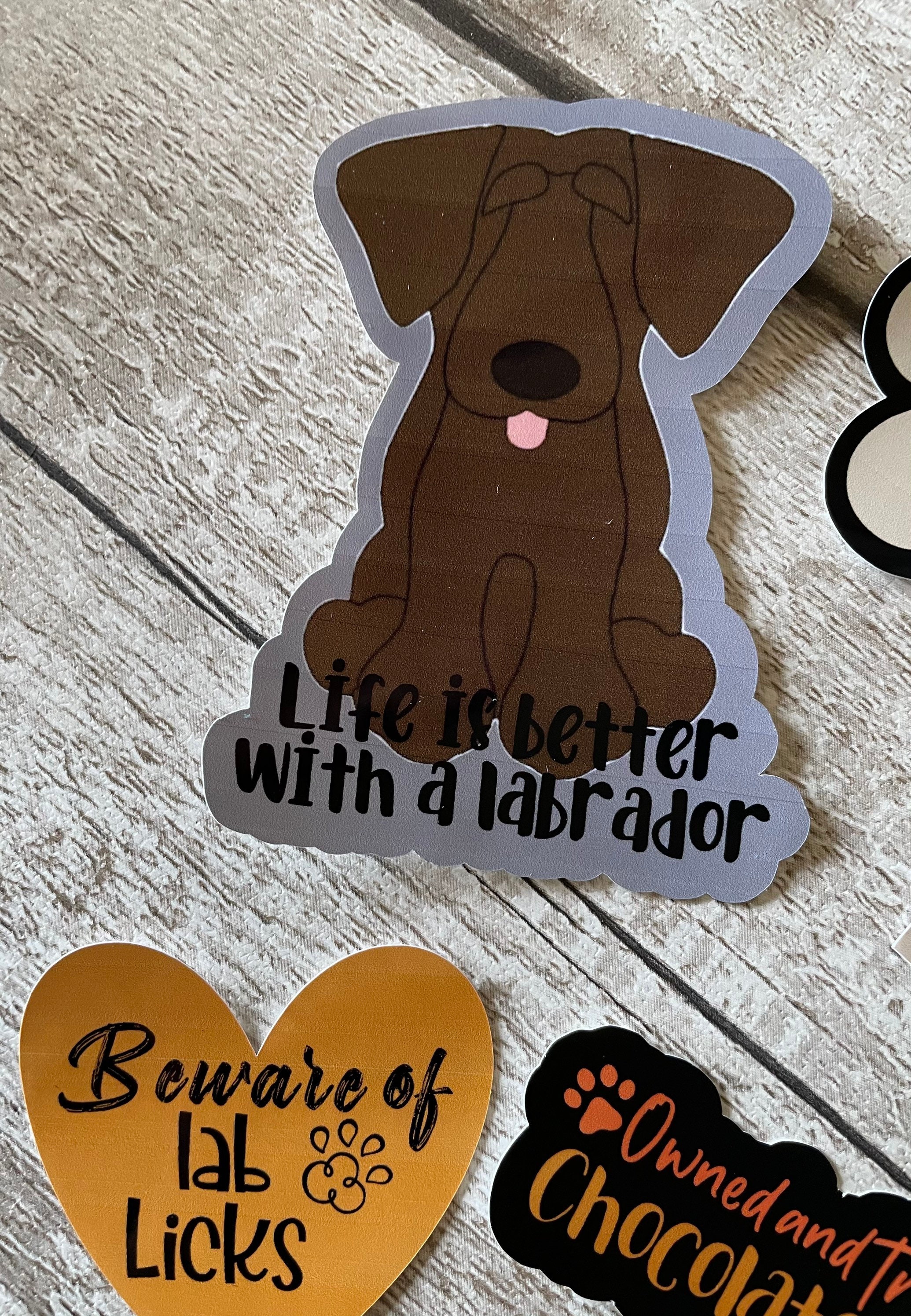 Pack of 10 vinyl print Chocolate labrador stickers. Perfect | Etsy