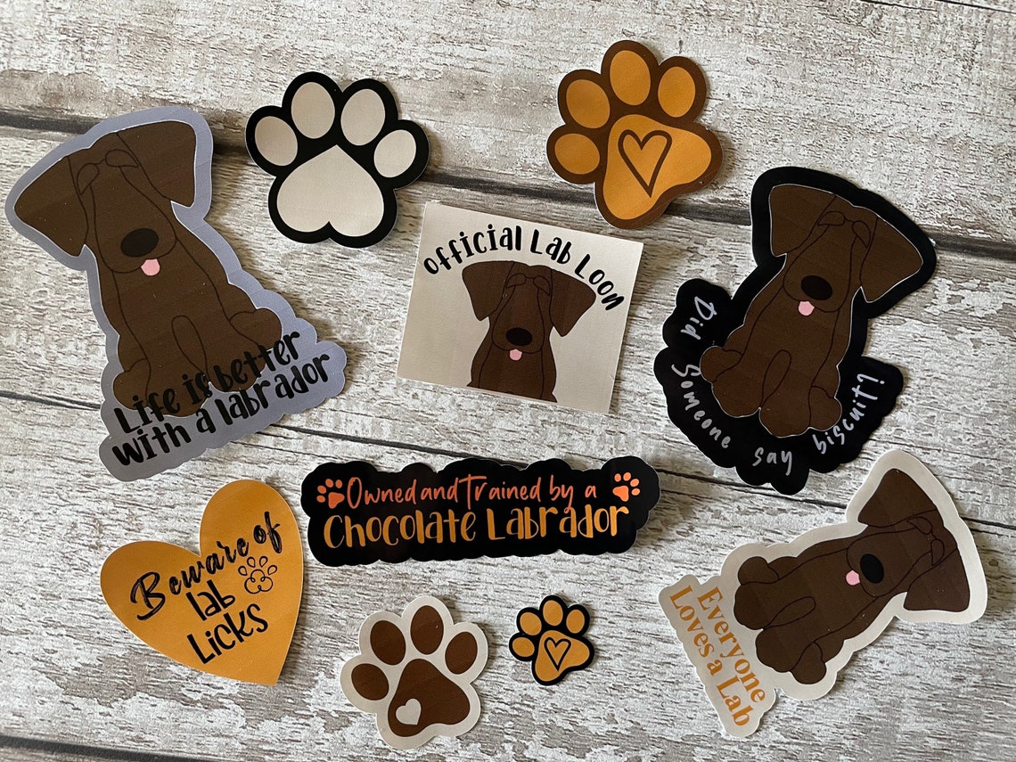 Pack of 10 Vinyl Print Chocolate Labrador Stickers. Perfect - Etsy