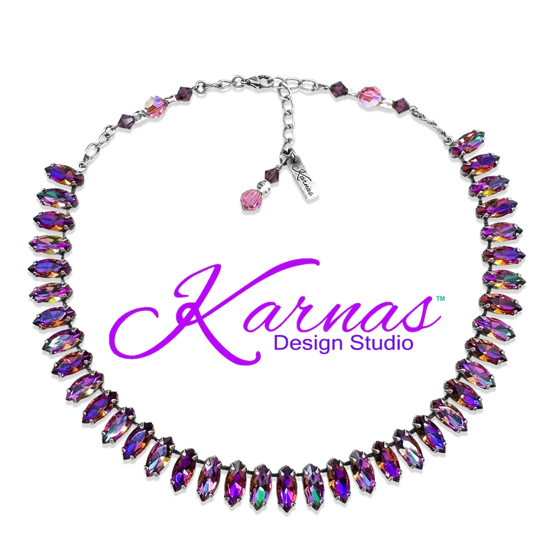 VOGUE 15x7mm Navette Necklace *made With Genuine Crystal *antique ...