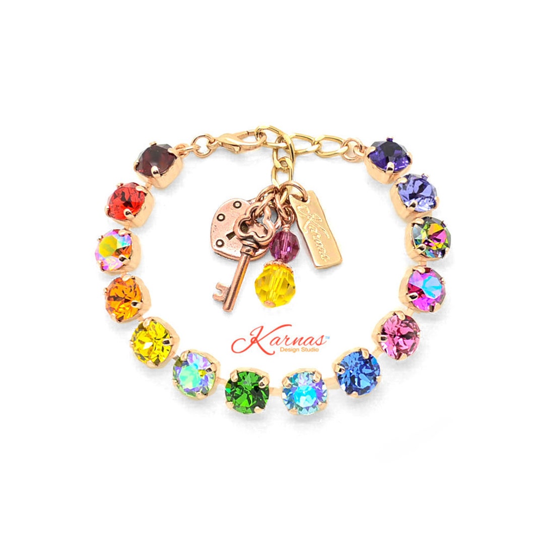 LUCKY CHARM 8mm Charm Bracelet Made With K.D.S. Premium Crystal *choose ...