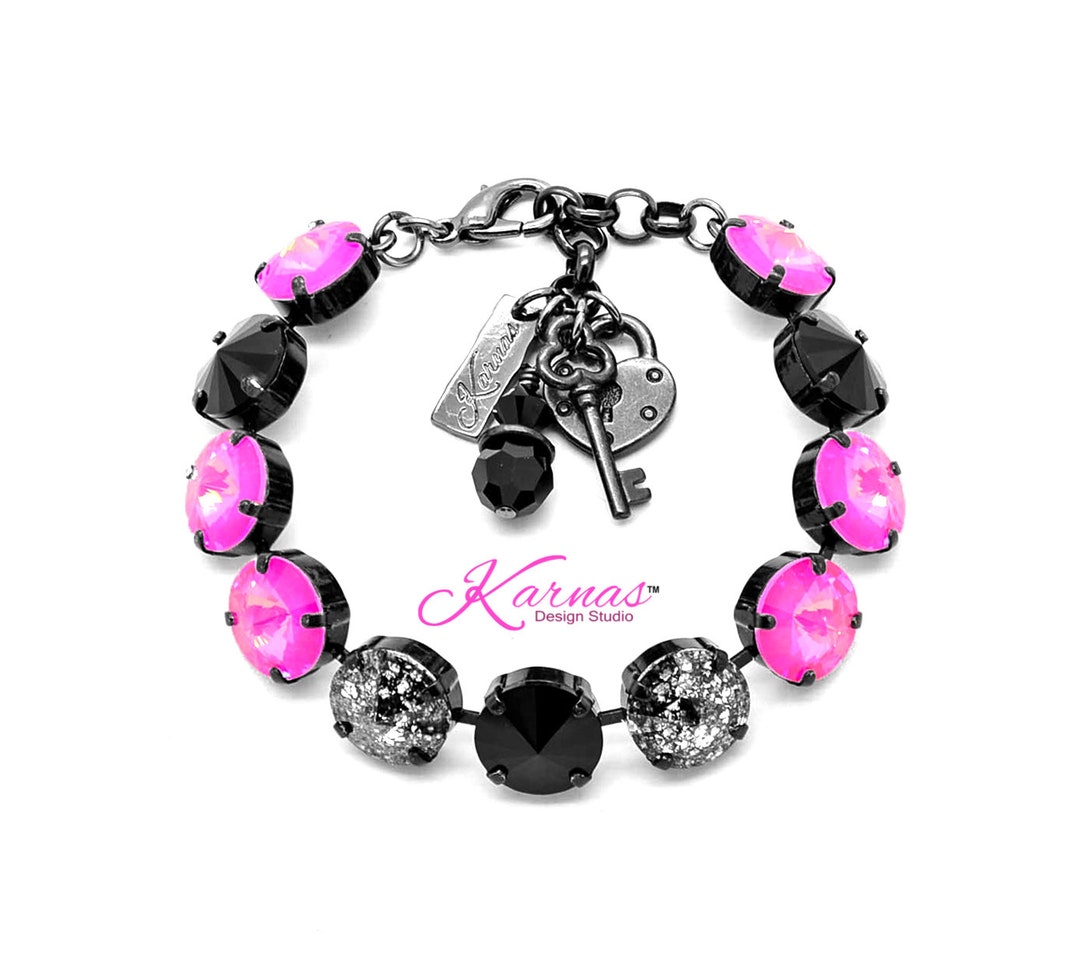 PUNK ROCK GIRL 12mm Charm Bracelet Made With K.D.S. Premium Crystal ...