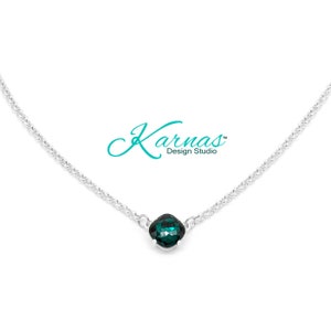 EMERALD FANTASY CUSHION 12mm Fancy Single Stone Necklace * Crystal ...