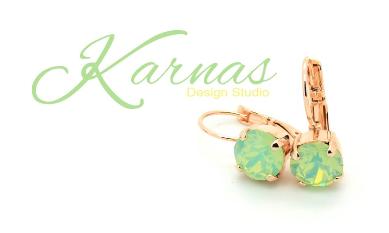 PARIS OPAL 8mm Drop or Stud Earrings Made With Genuine Crystal *choose ...