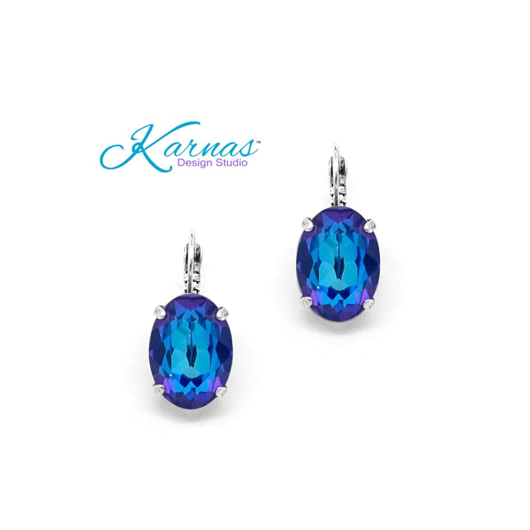 RADIANT ROYAL BLUE La Belle Époque 18x13mm Earrings K.D.S. Premium ...