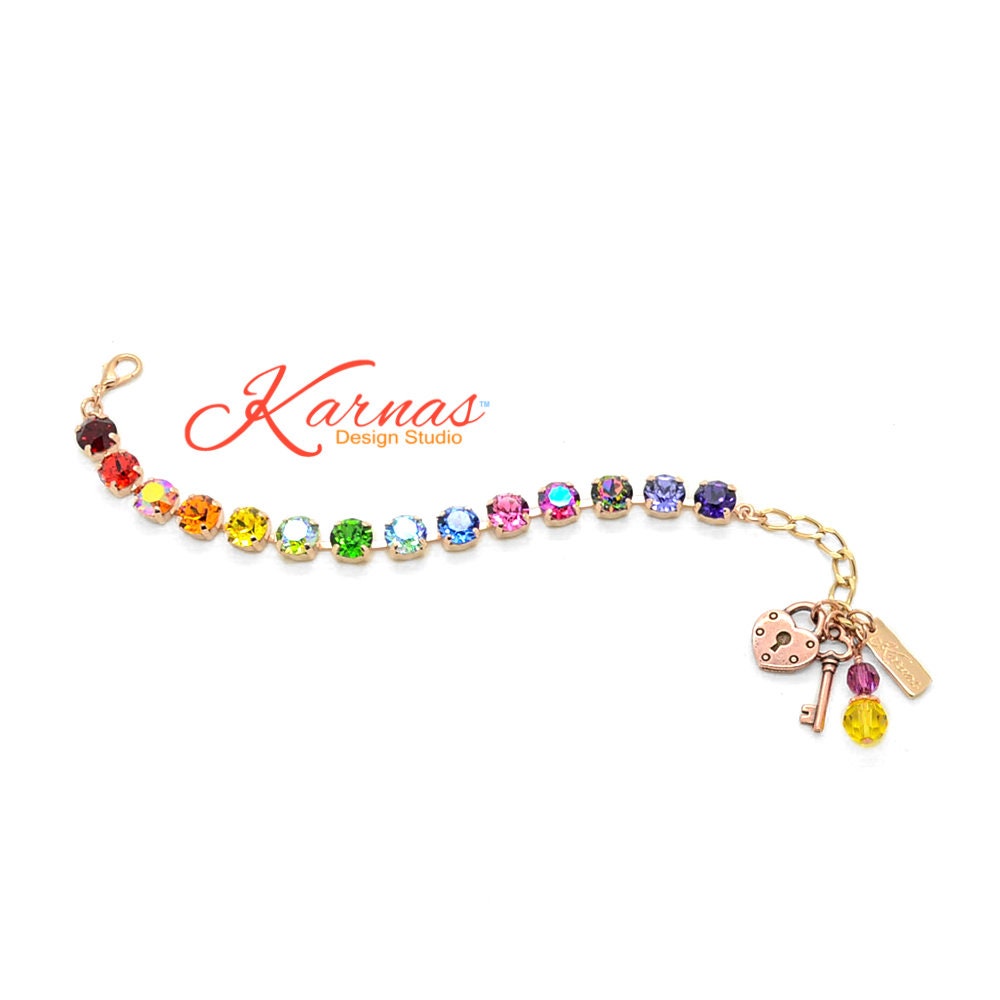 LUCKY CHARM 8mm Charm Bracelet Made With K.D.S. Premium Crystal *choose ...