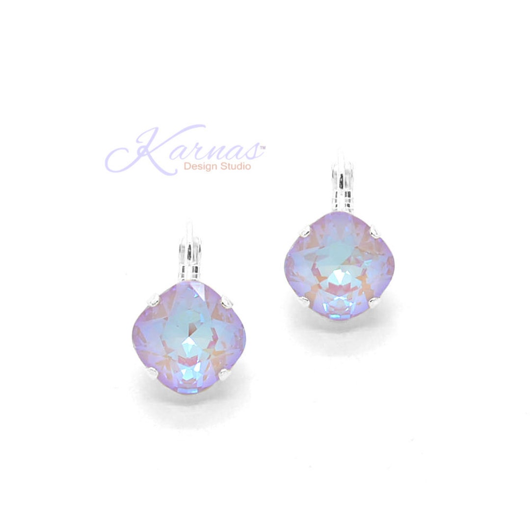RADIANT SOFT LAVENDER 12mm Cushion Cut Drop or Stud Earrings K.D.S ...