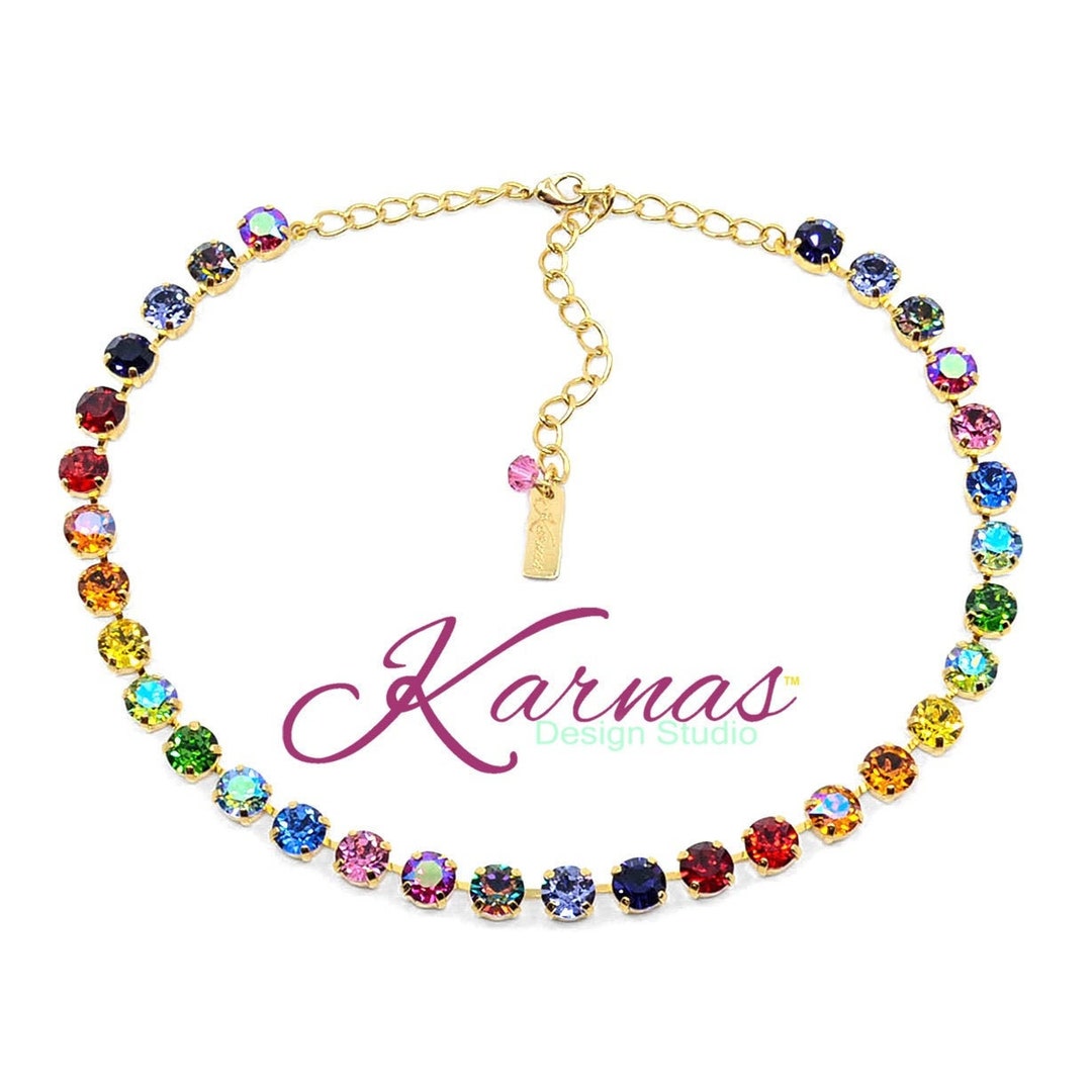 LUCKY CHARM 8mm Multi-color Necklace Made With KDS Premium Crystal ...