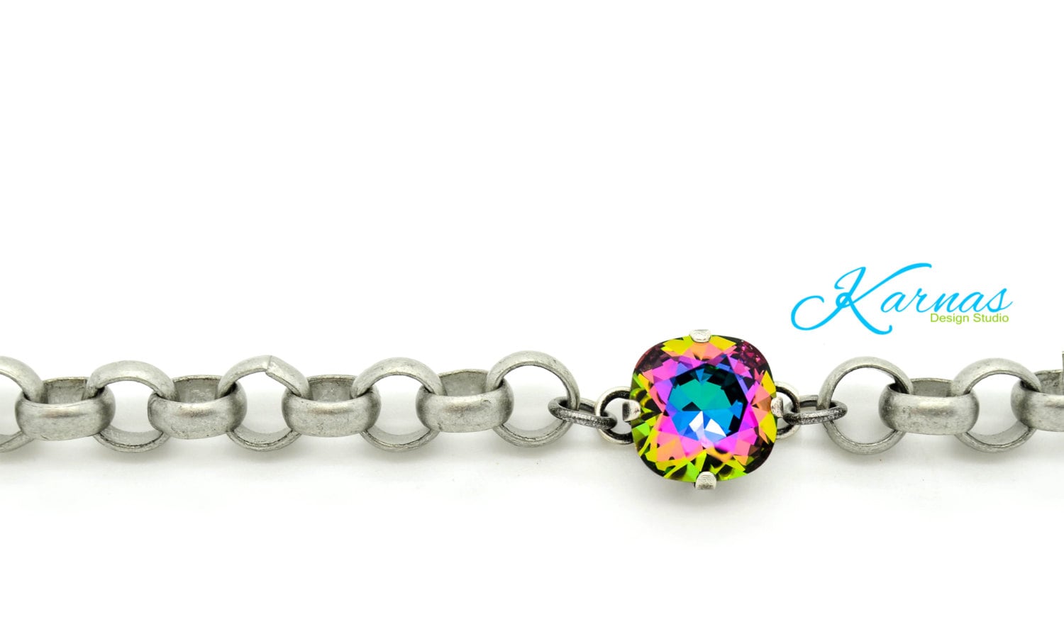 ELECTRA CHAIN 12mm Crystal Cushion Cut Bracelet *K.D.S. Premium Crystal ...