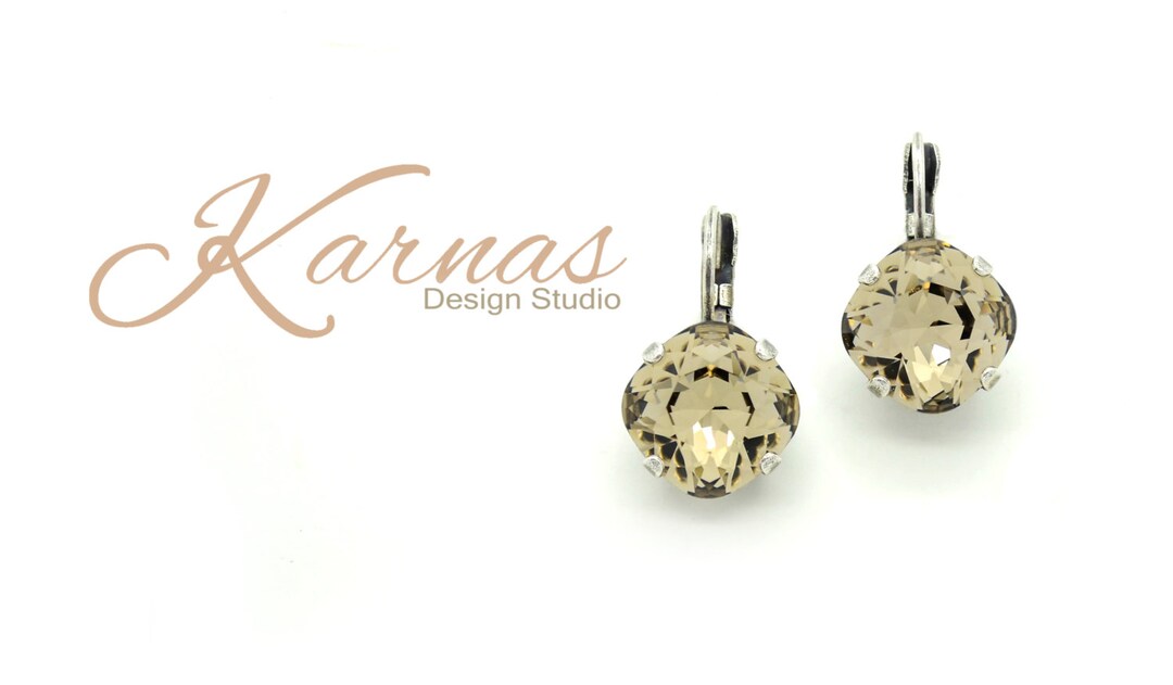 NORTHWOOD BROWN 12mm Cushion Cut Drop or Stud Earrings *premium KDS ...