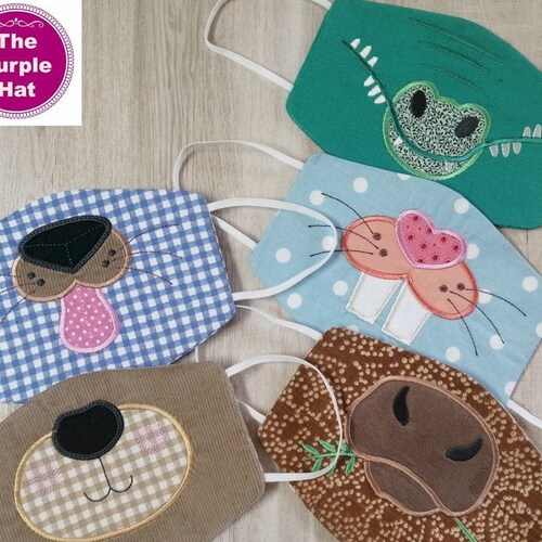 4 SIZES in the Hoop Face Mask Digital Machine Embroidery - Etsy