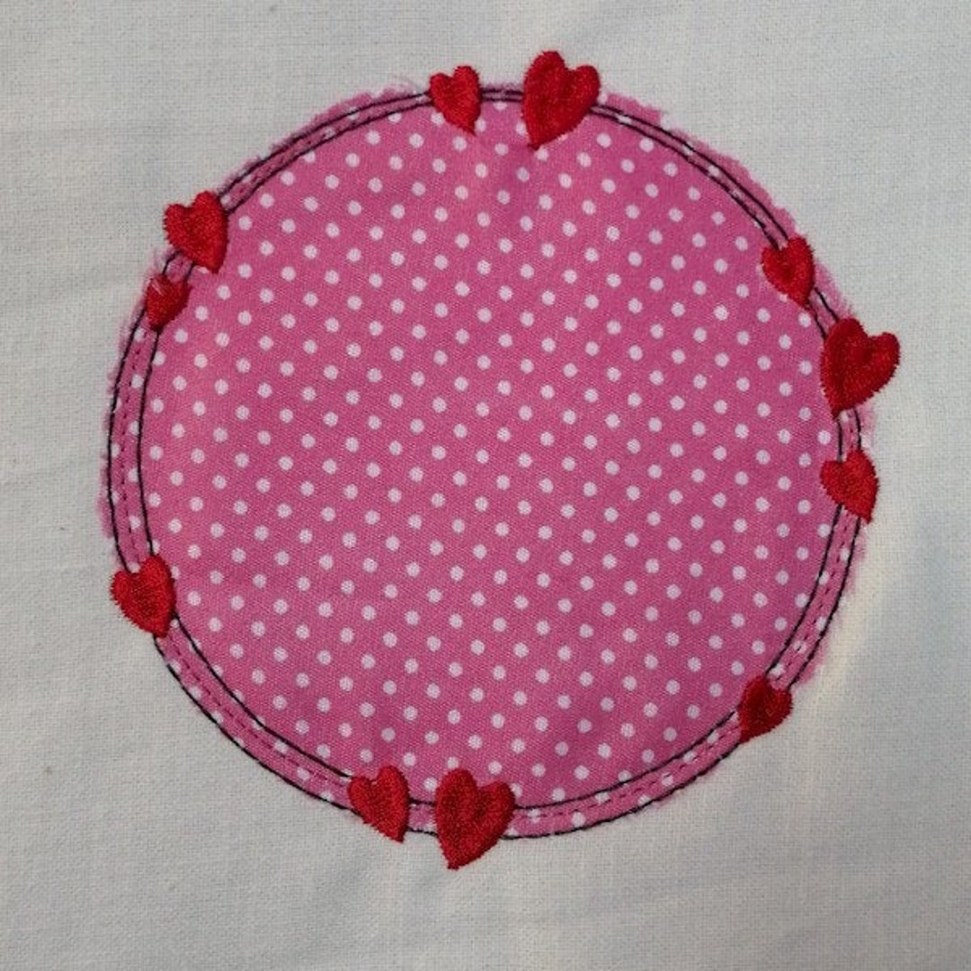 Raggy Heart Frame Applique Machine Embroidery Design - Instant Download ...