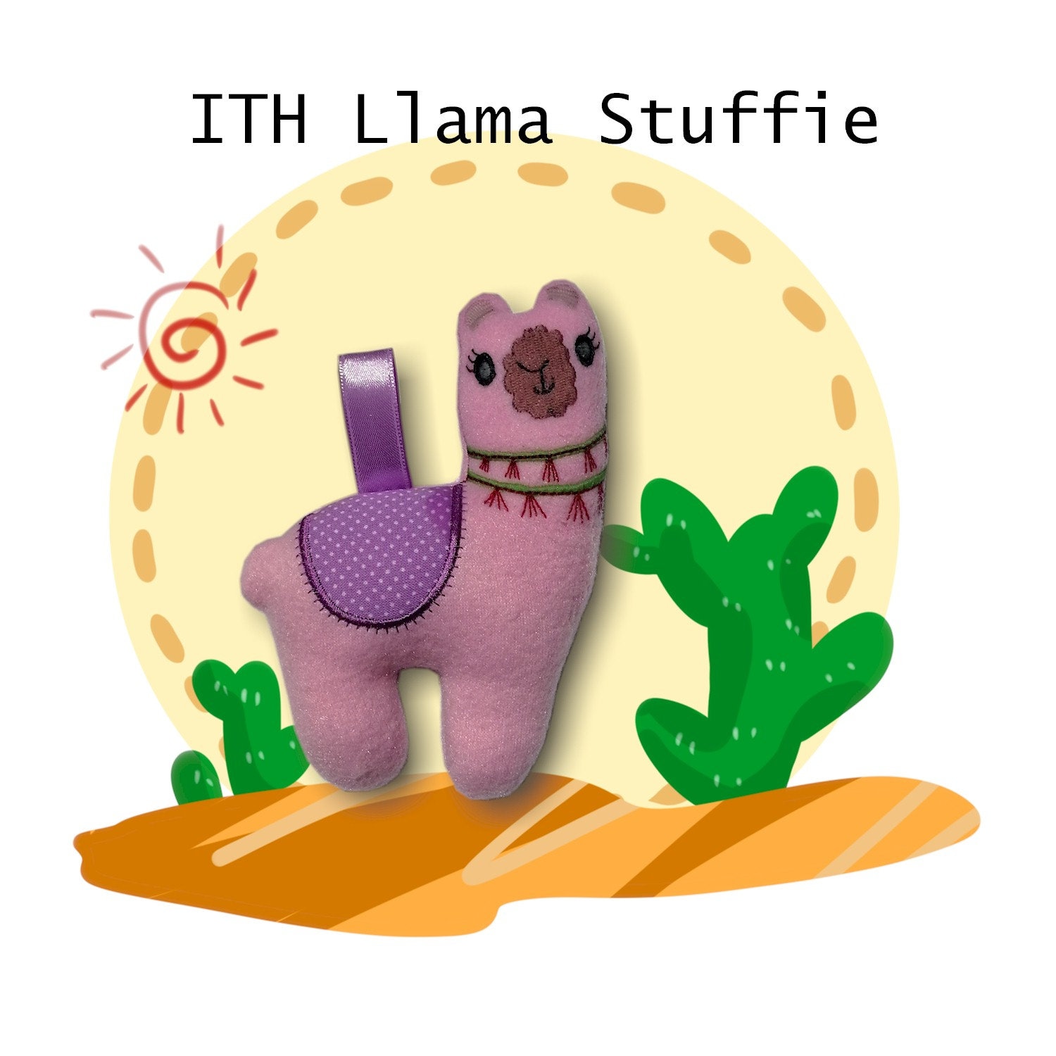 ITH Llama Alpaca Stuffed Animal 5x7 & 6x10 - Machine Embroidery Soft ...
