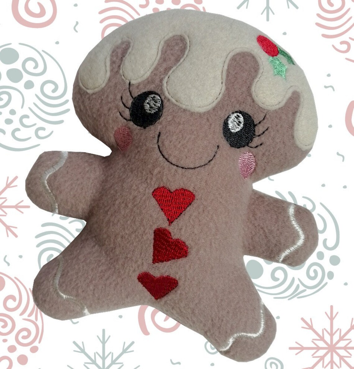 ITH Gingerbread Stuffie 4x4 5x7 & 6x10 Machine Embroidery | Etsy