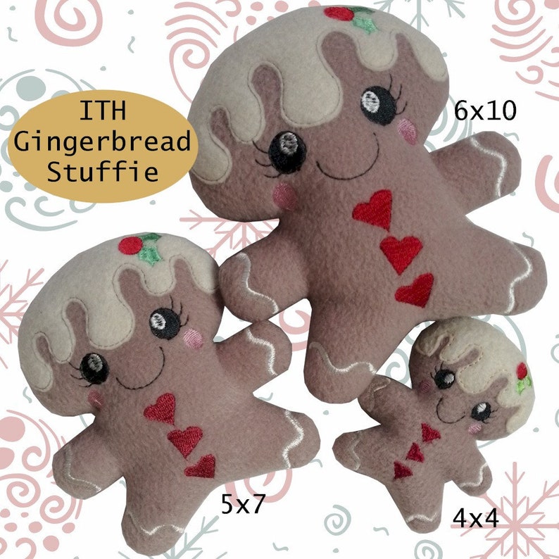 ITH Gingerbread Stuffie 4x4 5x7 & 6x10 Machine Embroidery - Etsy