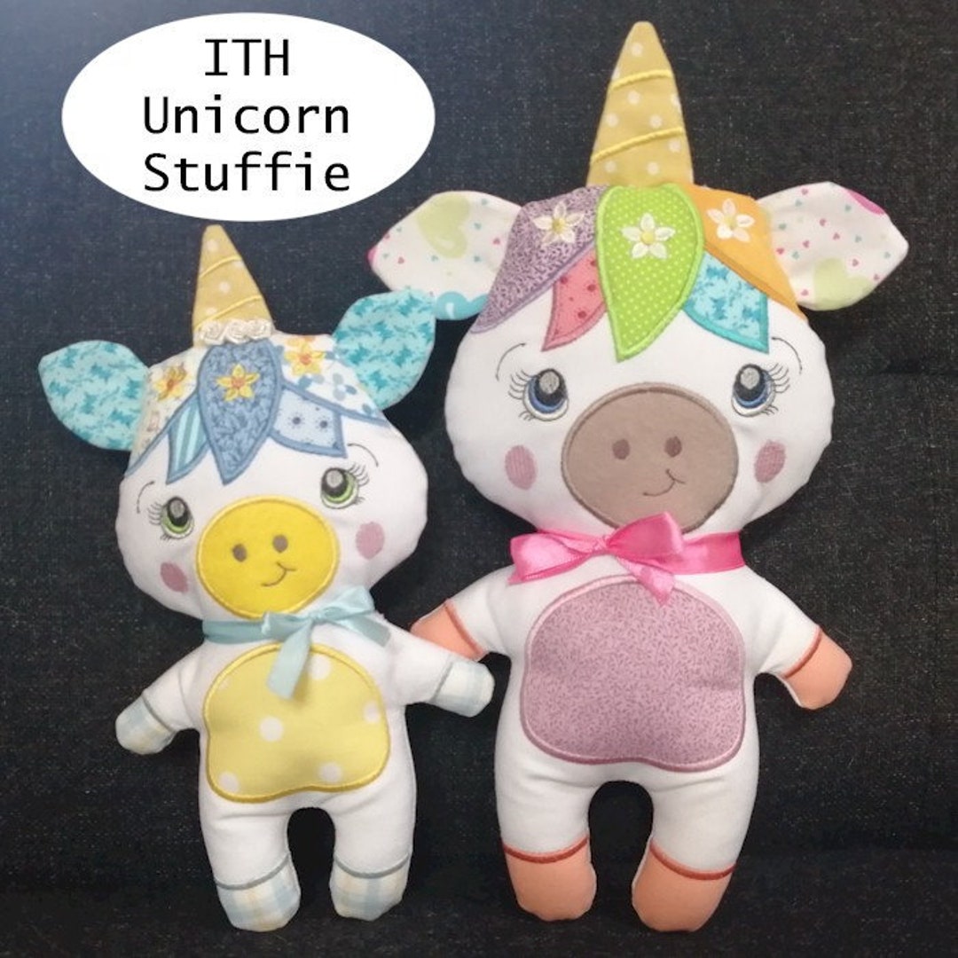 ITH Unicorn Soft Stuffed Toy Stuffie 5x7 and 6x10 - Machine Embroidery ...