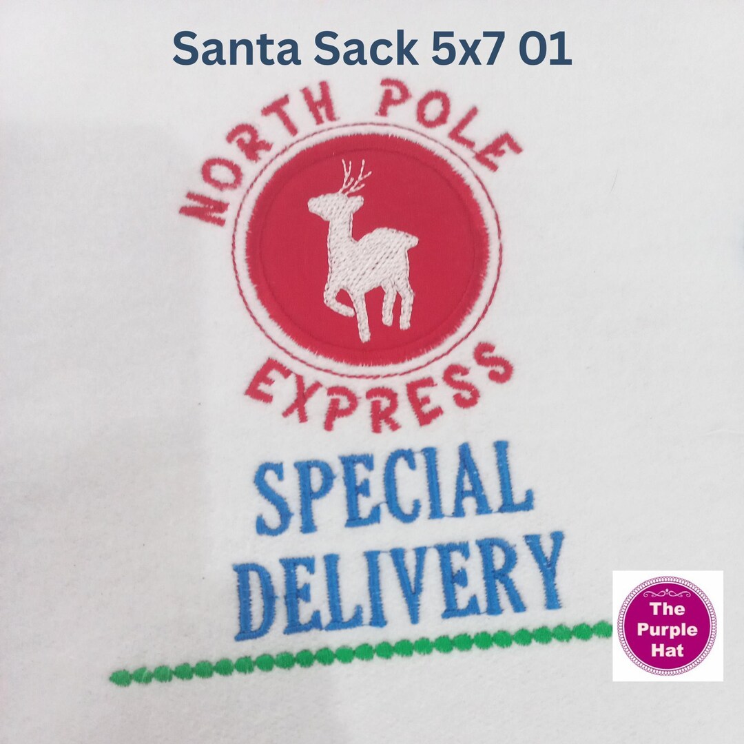 Santa Sack 01 Machine Embroidery Design 5x7 Only - Various Formats ...