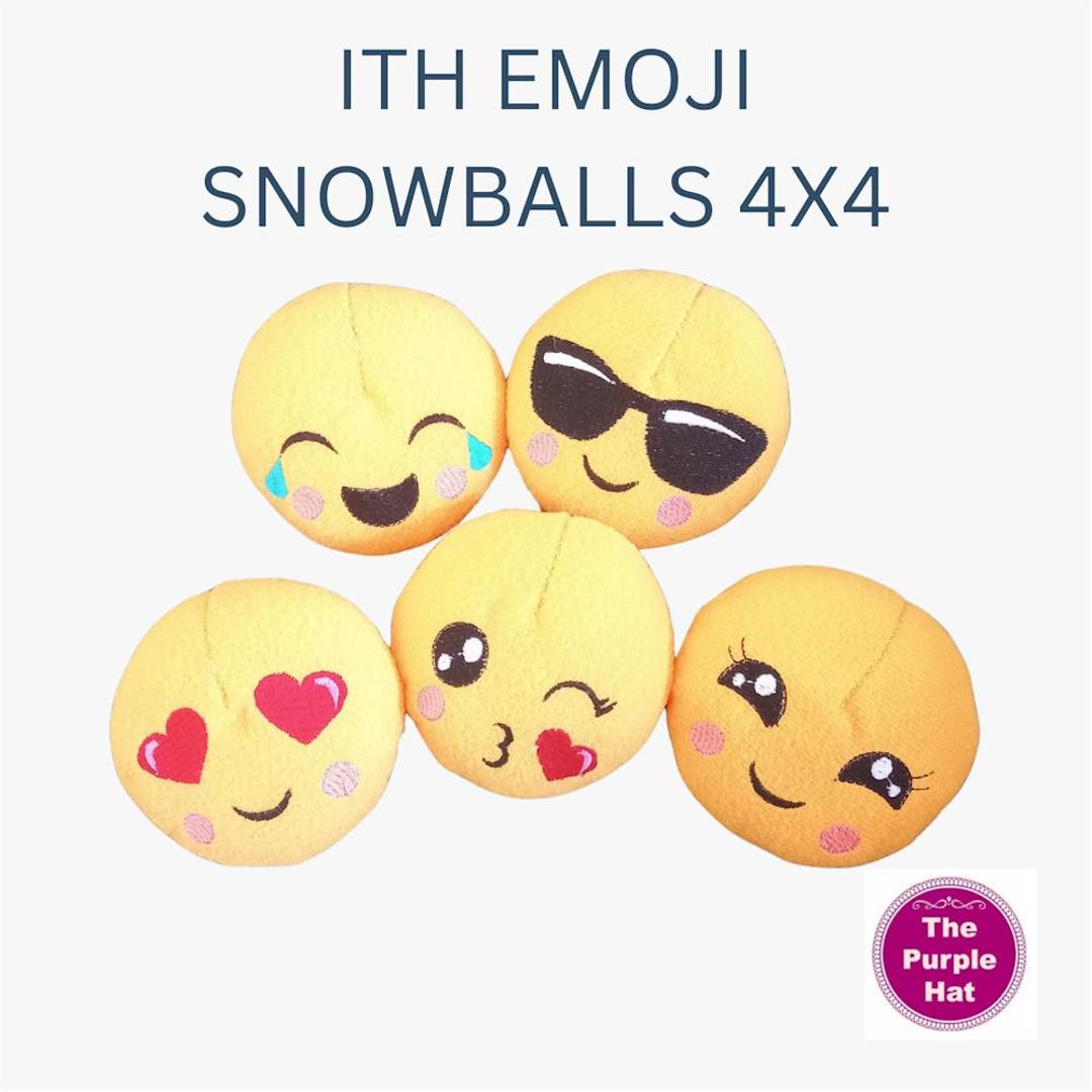 ITH Emoji Snowball Set 01 4x4 Machine Embroidery in the Hoop Project ...