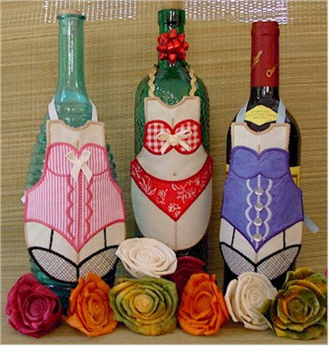 ITH Saucy Female Bottle Aprons 5x7 Digital Download - Machine ...