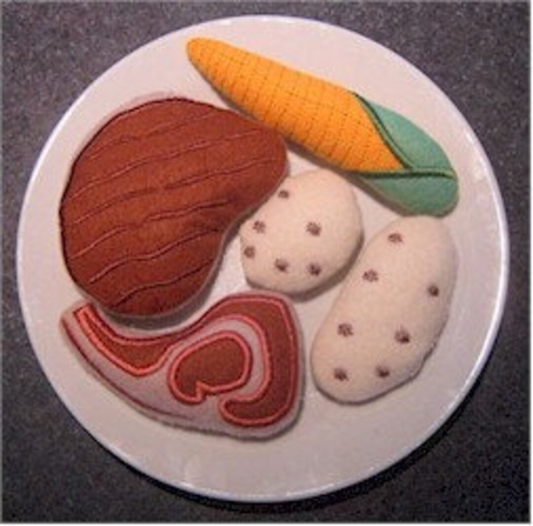 ITH Funky Food BBQ 4x4 Machine Embroidery in the Hoop Projects - Felt ...