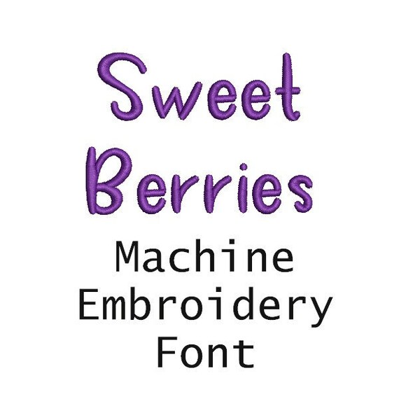Sweet Berries Machine Embroidery Font 1 Inch Monogram | Etsy