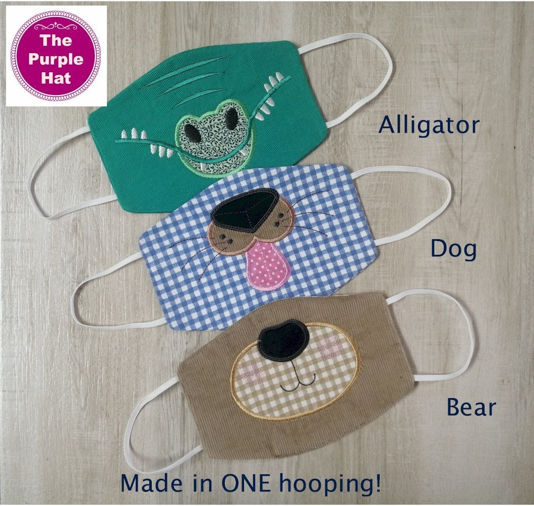 In the Hoop ITH Kids Face or Dust Mask 01 5x7 Machine | Etsy