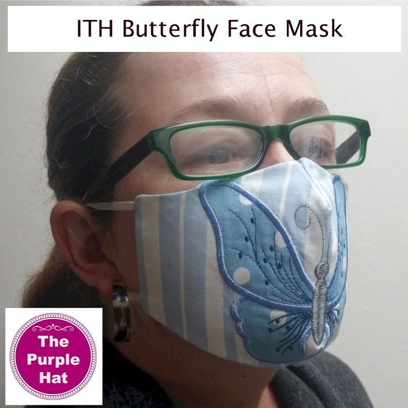 In the Hoop ITH Butterfly Contoured Face or Dust Mask V 1.0 4 | Etsy