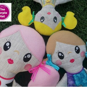 ITH Cloth Doll 5x7 6x10 8x12 Machine Embroidery Made in the Hoop ...