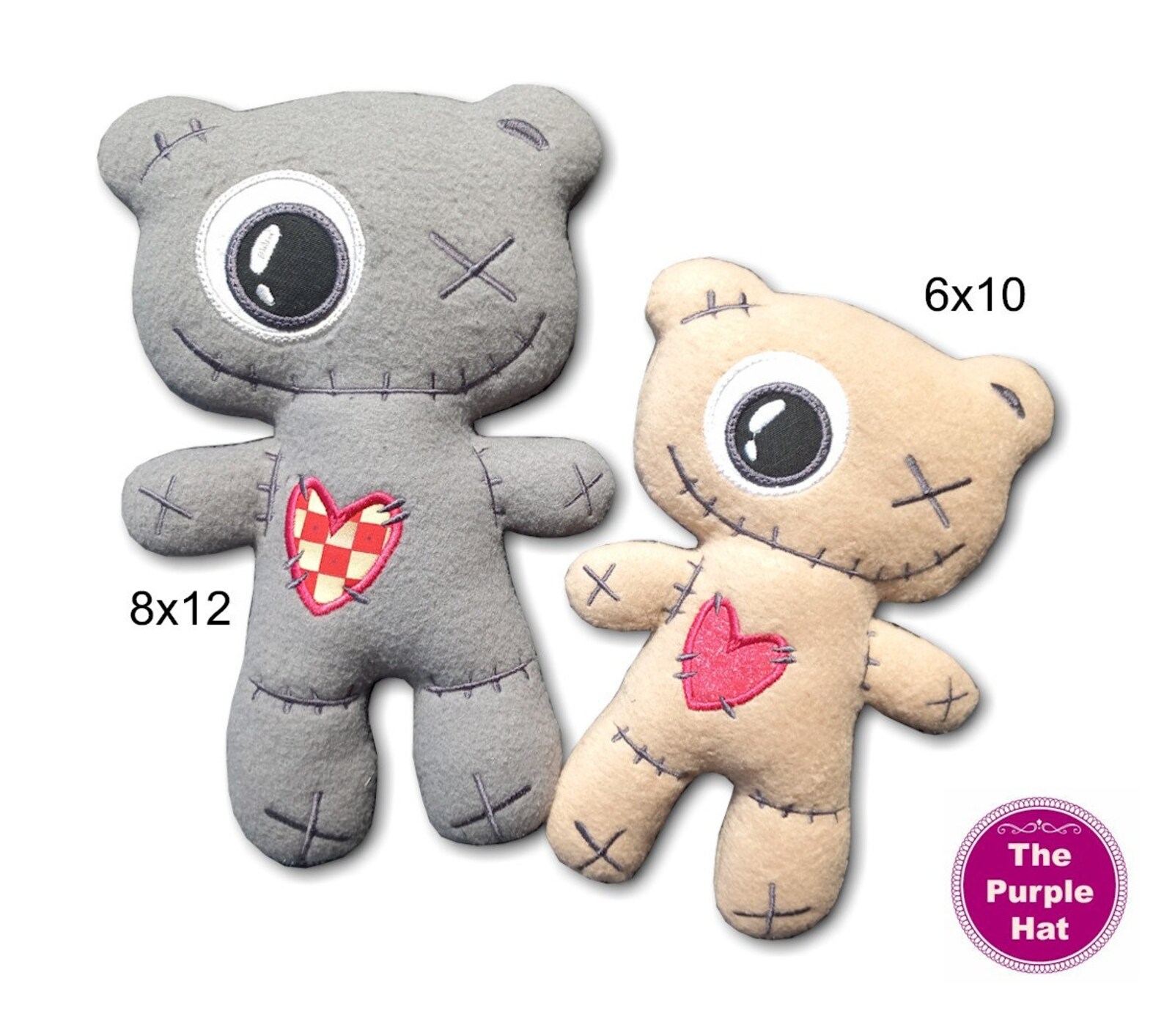 ITH in the Hoop Zombie Bear 6x10 7x 11 8x12 Machine Embroidery Digital ...