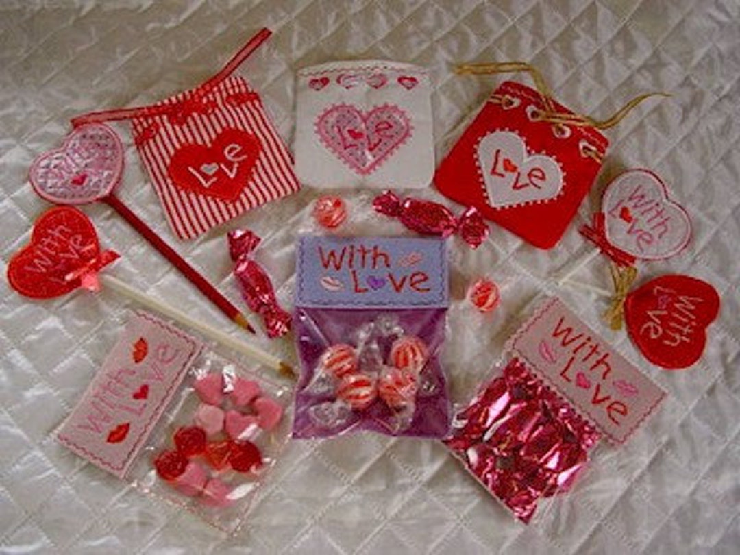 ITH Valentines Party Pack 4x4 Machine Embroidery in the Hoop Project ...