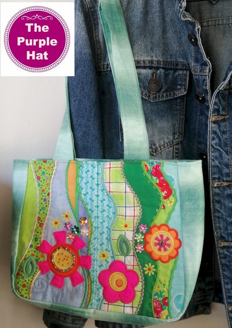 ITH Funky Flowers Bag 5x7 and 6x10 Machine Embroidery Designs - Etsy