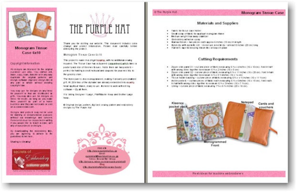 ITH Monogram Tissue Case 6x10 in the Hoop Machine Embroidery - Etsy