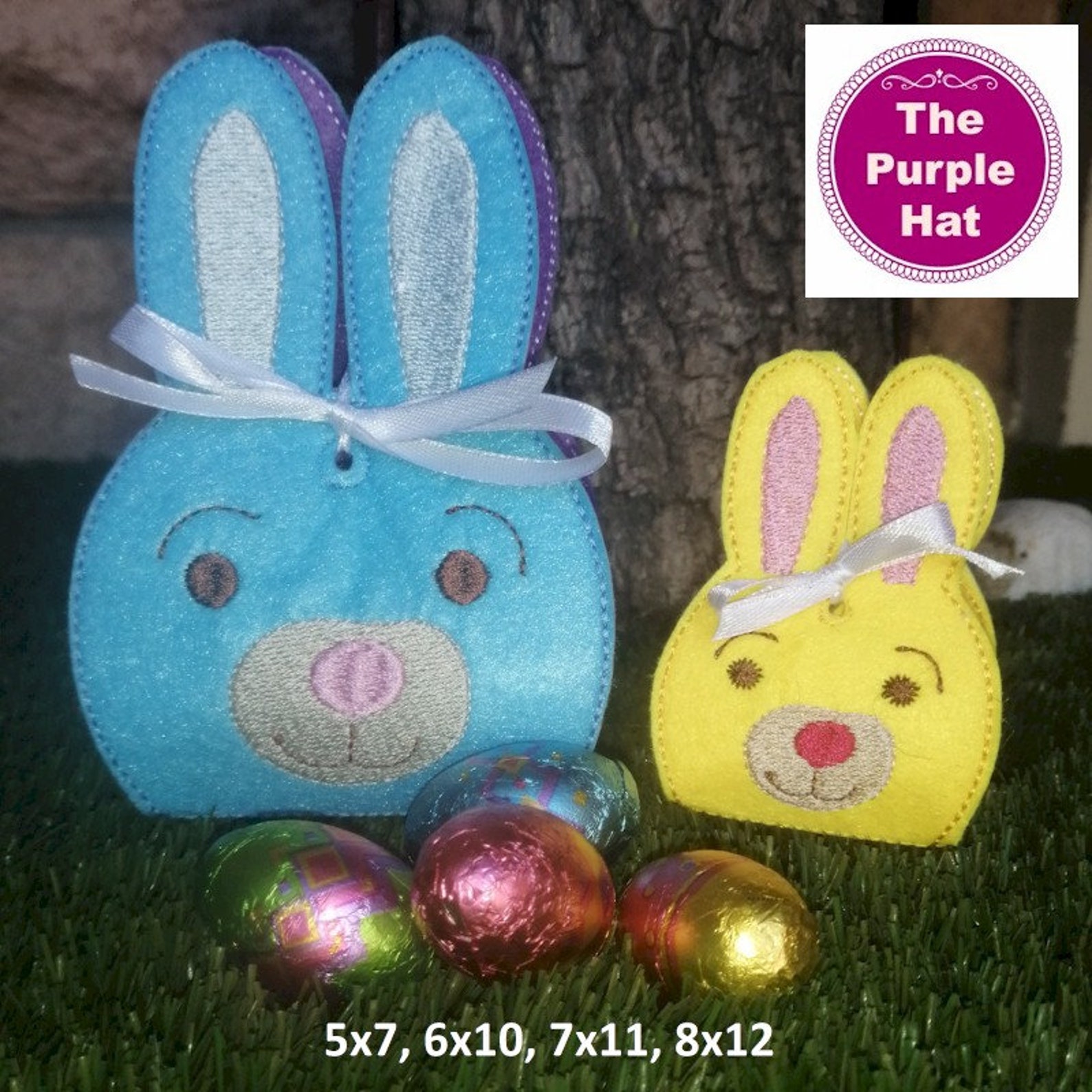 ITH 3D Bunny Treat Holder 5x7 6x10 7x11 8x12 Machine Embroidery in the ...