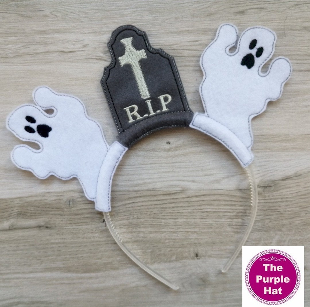 ITH in the Hoop Ghosts & Tombstone Halloween Headband Sliders 4x4 ...