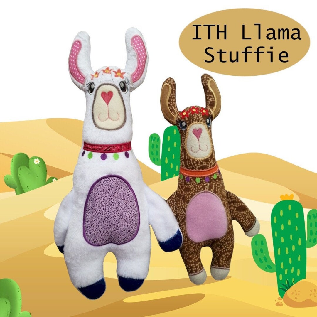 ITH Llama Alpaca Soft Stuffed Toy Stuffie 5x7 and 6x10 - Machine ...