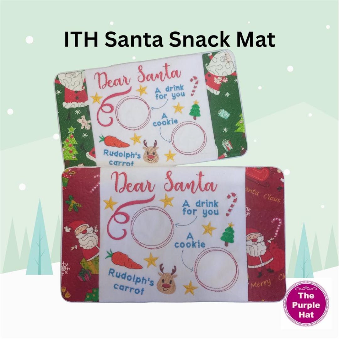 ITH Santa Snack Mat 6x10 and 8x12 - Machine Embroidery Project ...