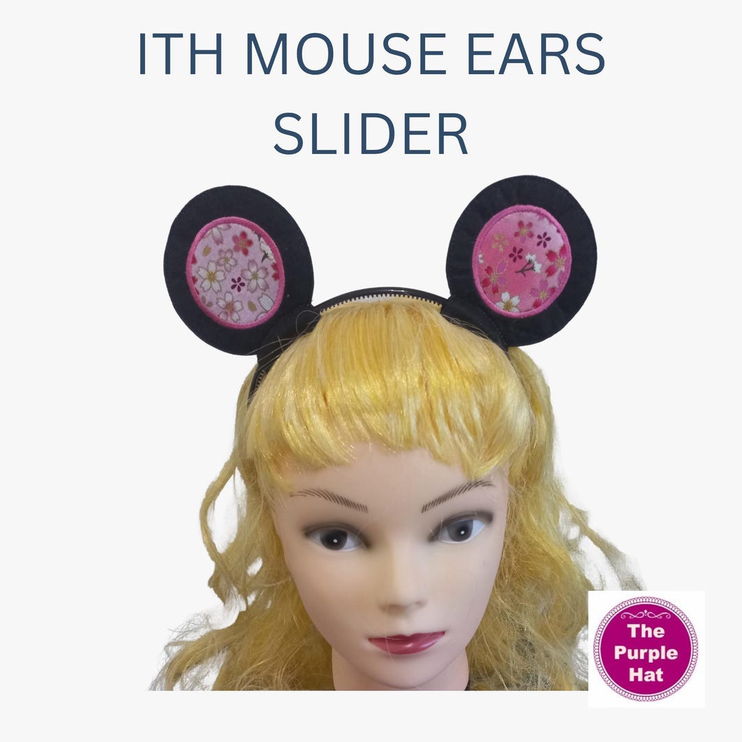 ITH in the Hoop Mouse Ears Halloween Headband Sliders 4x4 Machine ...
