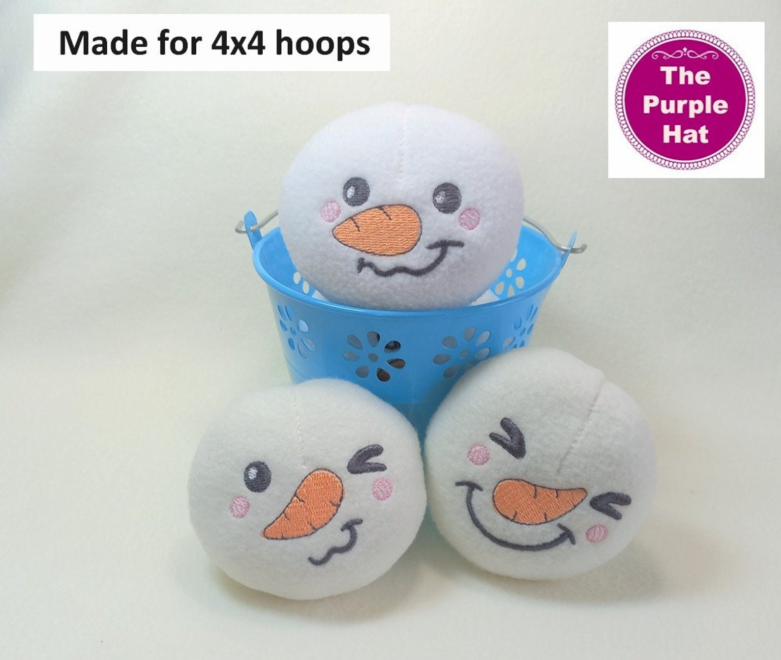 ITH Snowball Set 02 4x4 Machine Embroidery in the Hoop Project - Etsy