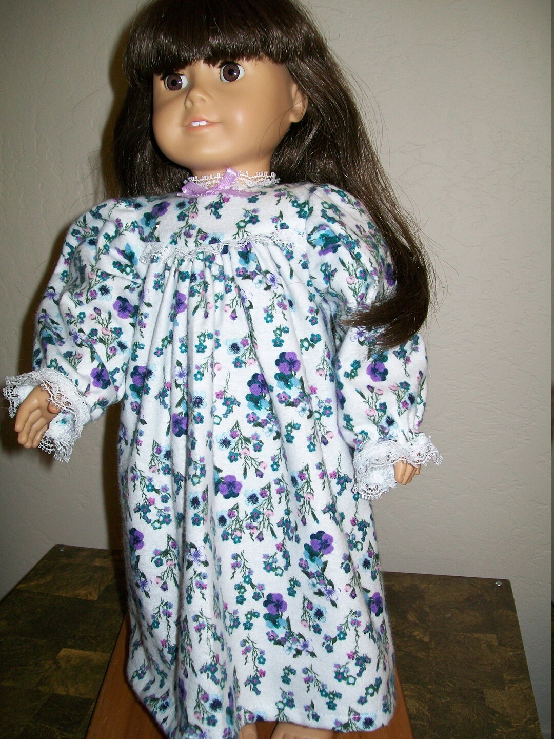 Purple Violet, Flannel Nightgown for Slim 18 Inch Dolls, the American Girl, Springfield, Our ...