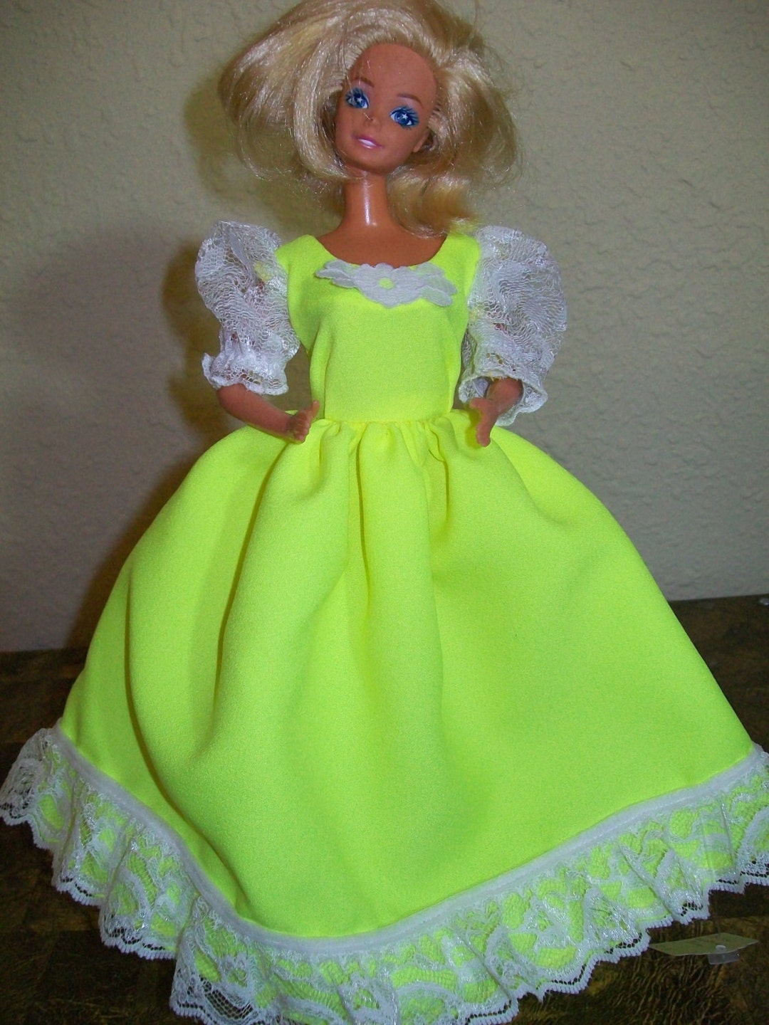 Prom Gown For10 to 11 Inch Fashion Dolls in Washable Yellow and Lack ...