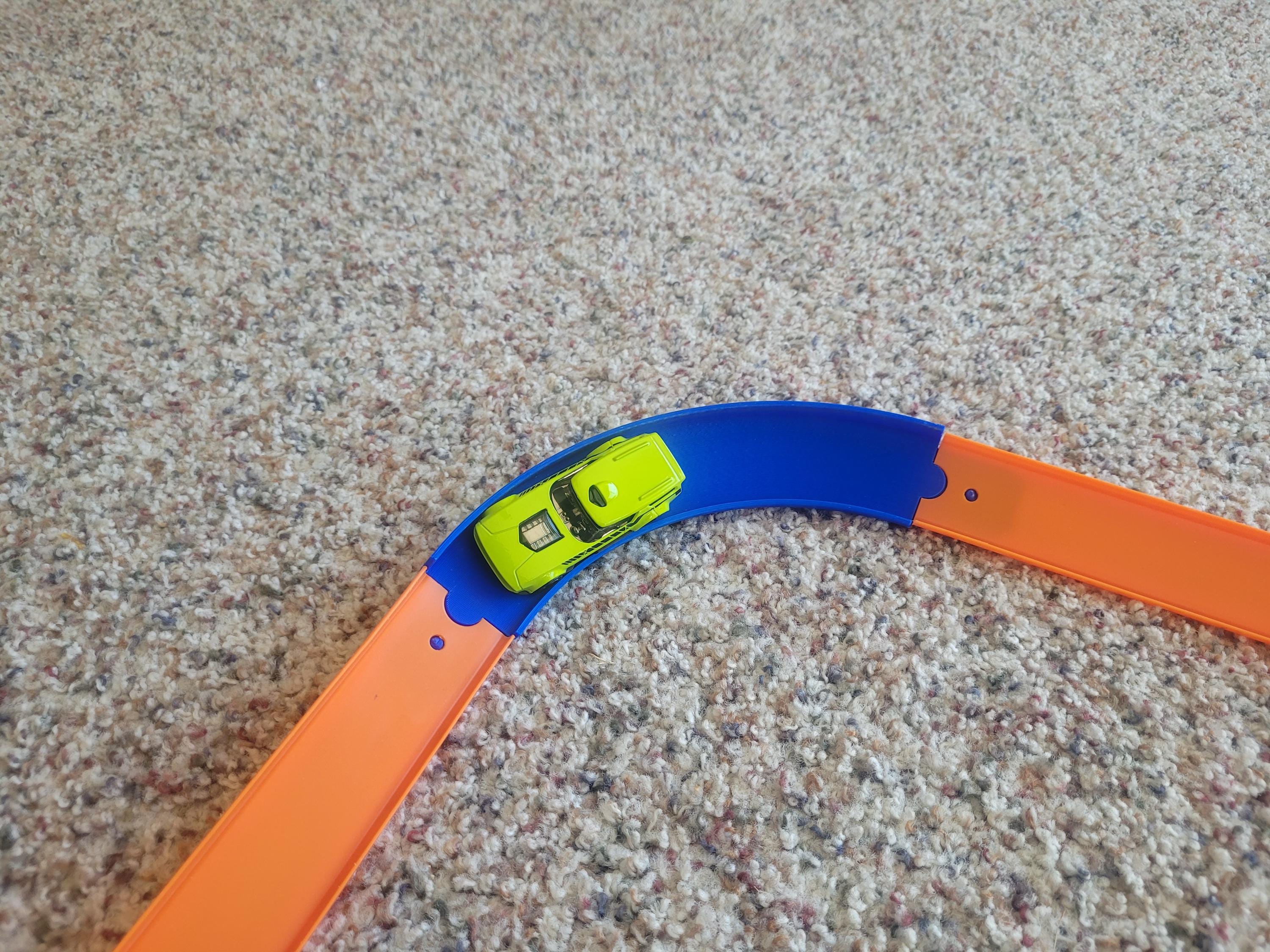 2 Pack Banked Track Turn for Hot Wheels Tracks 90 Degree Curve Toy Car ...