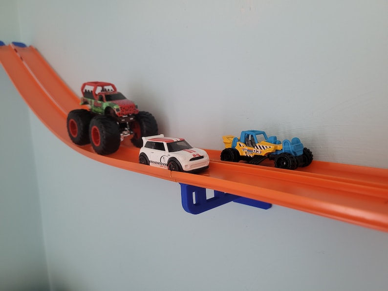 3 Pack 2-lane Wall Mounts for Hot Wheels Tracks - Toy Car Track ...