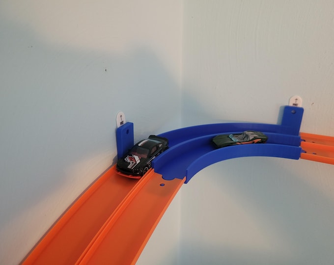 2-lane Wall Mounted Turn for Hot Wheels Tracks - Toy Car Track ...