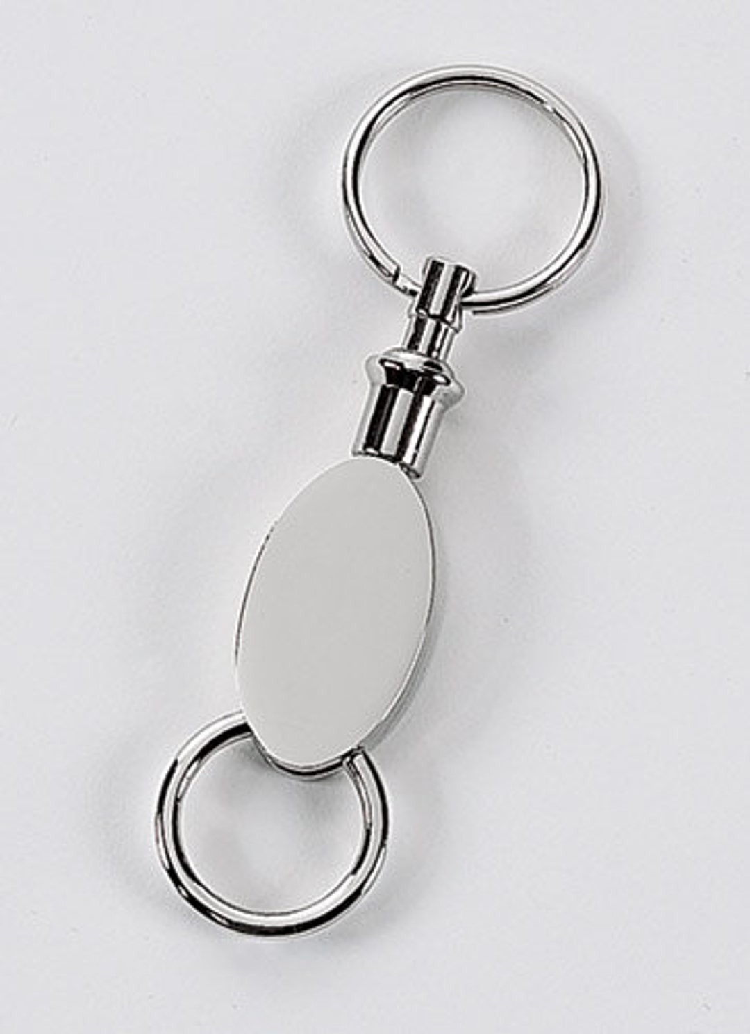 Oval Valet Key Chain, Engraved Free Silver - Etsy