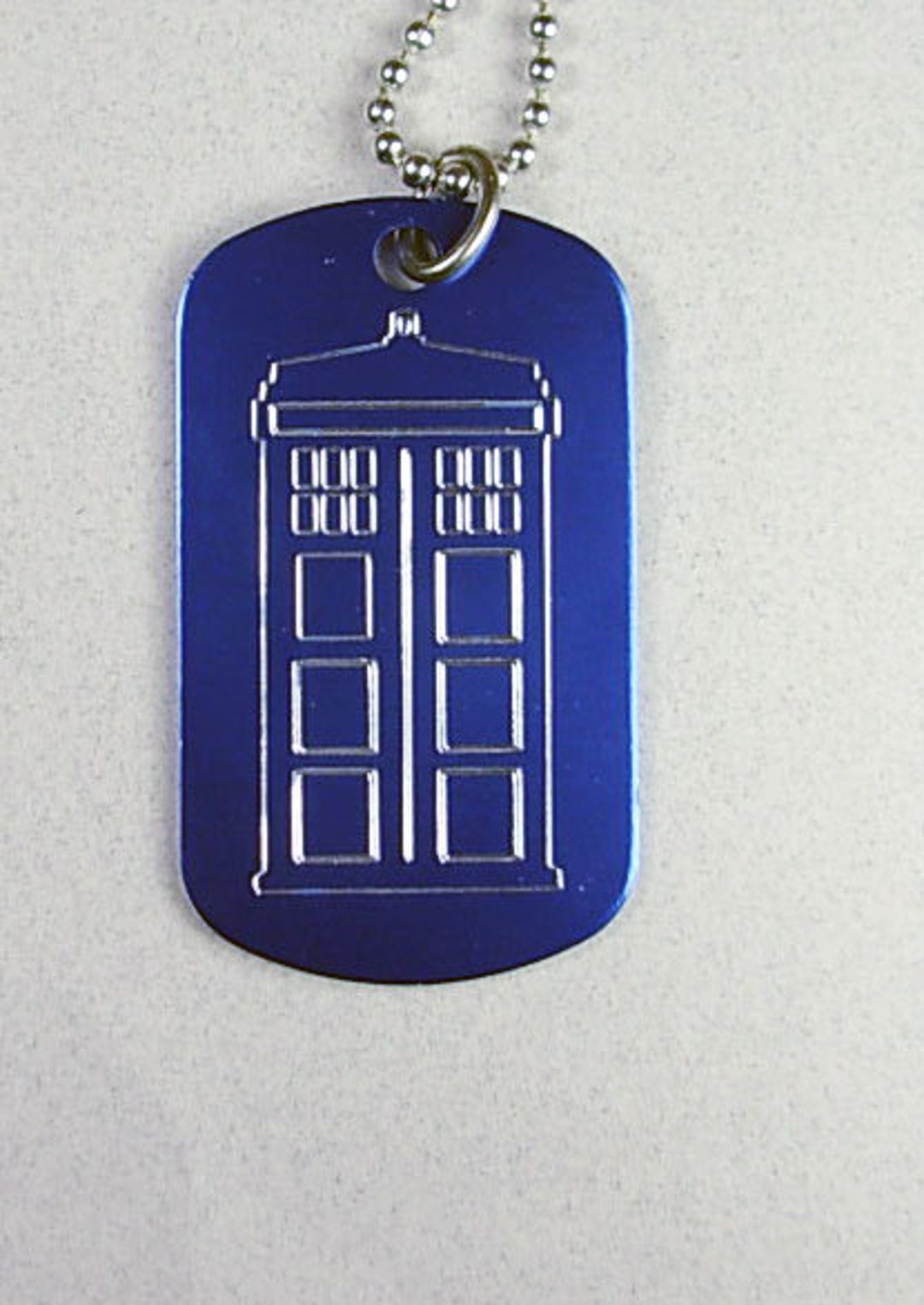 Tardis Dog Tag Blue ..diamond Engraved - Etsy