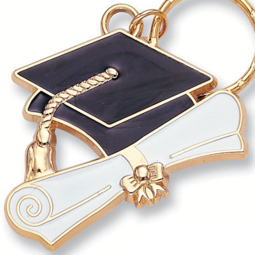 Personalized Graduation Enameled Key Ring, Free Engraving FREE SHIPPING ...