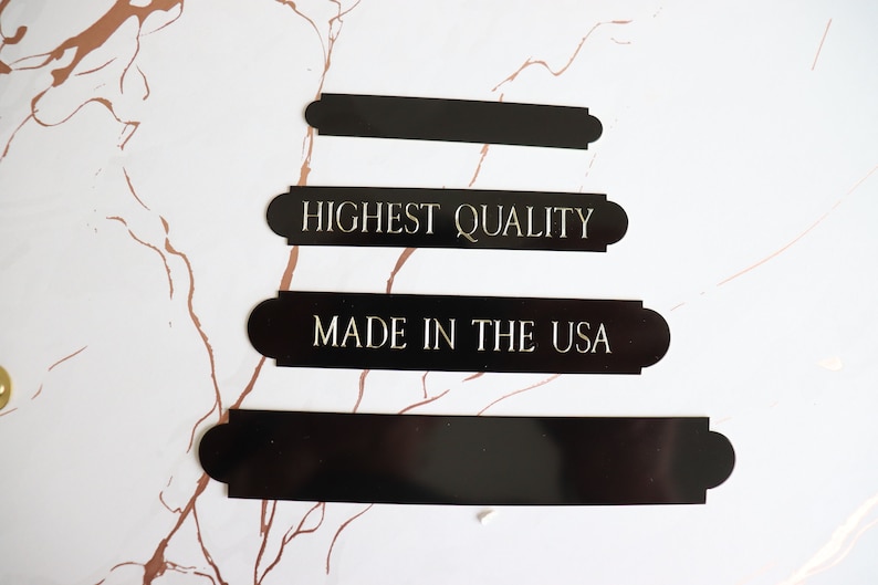 Nameplates, Plaques, Black Color and Gold Brass With Decorative Ends 4 ...