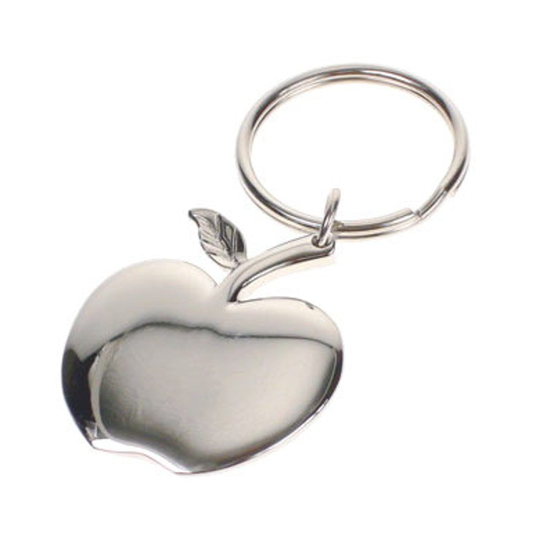 Teacher, Apple Key Chain, Chrome, Free Engraving - Etsy